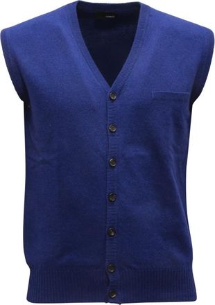 Tonello Homme, Vestes, Bleu, Taille: S M0032 01M0520 Gilet en laine et cachemire