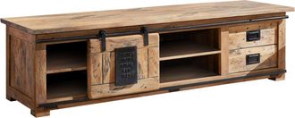 Massivmoebel24 Mobile Tv In Legno Di Mango 180x55x50 Mango Naturale Laccato Railway 145