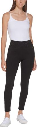 Calvin Klein Damen Everyday Ponte Fitted Pants, Schwarz, M