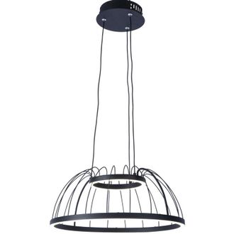 Forlight Colgante Cercle led 24W Blanco Neutro - 4000K Negro para Interior de Techo en Comedor, Salón, Cocina