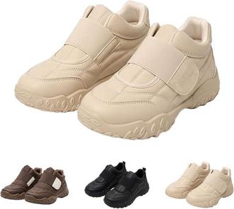 Generic Baskets &eacute;paisses pour femme avec fermeture tactile, chaussures d&eacute;contract&eacute;es compens&eacute;es confortables pour la marche, le sport, lext&eacute;rieur, antid&eacute;rapan