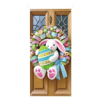 Generic Osterdekorationen Frohe Ostern-T&uuml;r 025 Fr&uuml;hlings-Osterhase, H&auml;ngedekoration f&uuml;r die Haust&uuml;r, Osterthema, Party-Dekorationen f&uuml;r T&uuml;r, Wand, drinnen und