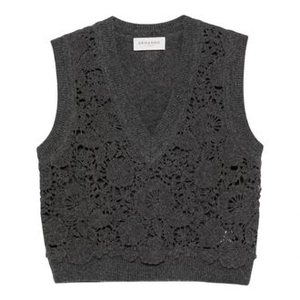 Ermanno Scervino Wollweste mit V-Ausschnitt - - Knitwear - Damen - Grau - XS