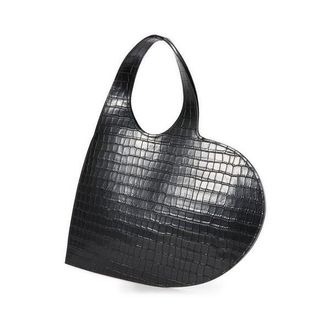 Coperni Sac &eacute;paule coeur peau de crocodile en cuir