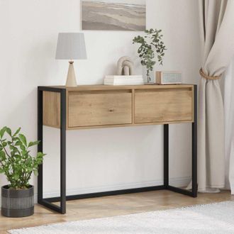 vidaXL vidaXL Table dappoint avec tiroir Ch&ecirc;ne artisan 100 x 36 x 75 cm