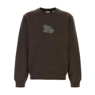 Burberry Sweatshirt mit gesticktem Logo und Rundhalsausschnitt - - Sweatshirts & Hoodies - Herren - Braun - S
