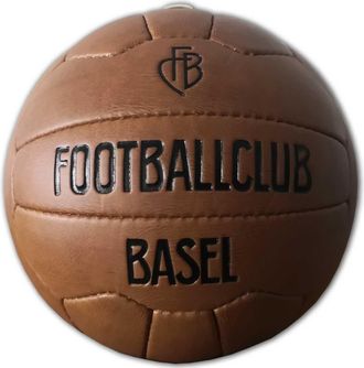 Macron FC Basel Vintage Ball braun FCB Fan Fußball nostalgisch Fanball, Größe:5