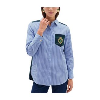 Lola Casademunt Chemise Combin&eacute;e Rayures Tartan - Femme - Blouses et Chemises - Bleu - Taille: 40 FR