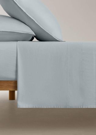 Mango Drap plat en satin &agrave; double surpiq&ucirc;re Lit 135/140 cm vert d&acute;eau - Home - Lit 135/140 cm - MANGO HOME