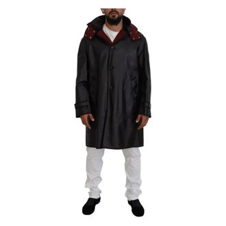 Dolce & Gabbana Schwarze Baumwollparka Jacke - - Coats - Herren - Schwarzk - M