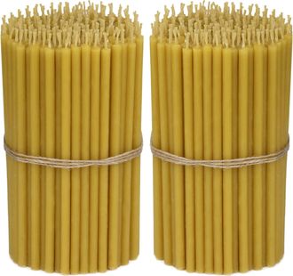 NKlaus 1550g. Bienenwachs Altarkerzen Kirchenqualität dünne Kerzen Ritualkerzen - Bienenwachskerzen Gelb (ca. 400 Stück) 36261