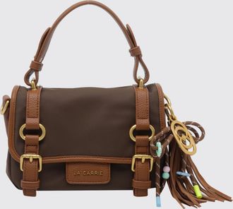 La Carrie Mini-Handtasche aus Nylon mit magnetischem Klappverschluss und Logo-Anh&auml;nger