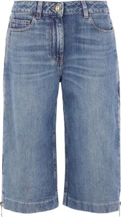 Elisabetta Franchi Femme, Shorts, Bleu, Taille: W25 Bermuda en Jean avec Fermeture &Eacute;clair