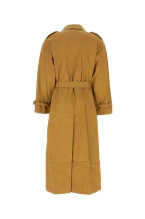 VETEMENTS Unisex Ochre Cotton Oversize Trench Coat Beige