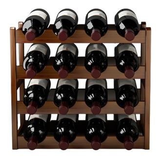 Generic Weinregal aus Holz - 4-stufiges stapelbares Flaschenregal, 20 Flaschen Fassungsverm&ouml;gen, optimierte Aufbewahrungsl&ouml;sung | Stabiler Weinst&auml;nder f&uuml;r Sch