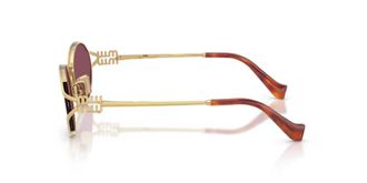 Miu Miu Eyewear MU52YS Oval-Frame Ruby Lens Sunglasses - Purple