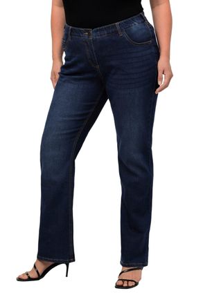 Ulla Popken Damen Marie, Bootcut, Comfort tailleband, 5-pocket Bootcut Jeans, Blue Denim, 42W / 32L