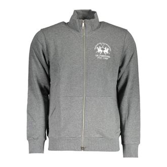 La Martina Grauer Zip-Up Pullover mit Stickerei - - Sweatshirts & Hoodies - Herren - Grau - M