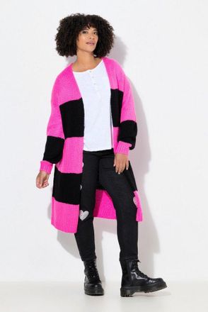 Angel Of Style Strickjacke Long-Strickjacke Straight Fit Blockstreifen