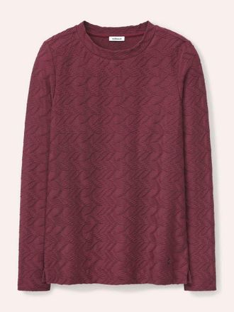 Walbusch Langarmshirt Damen Shirt mit Struktur Rundhals Langarm, pflegeleicht