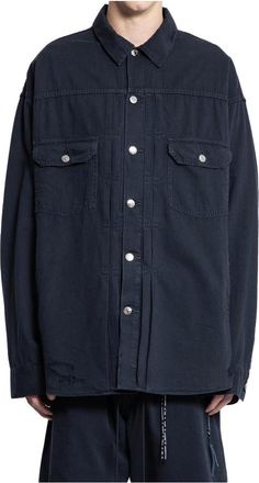 MASTERMIND WORLD Homme, Vestes, Noir, Taille: L Veste en jean avec logo brod&eacute;