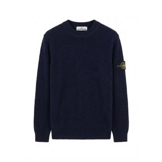 Stone Island Pull en Laine Fil&eacute; Moulin&eacute; Fantaisie - Homme - Pulls - Bleu - Taille: M