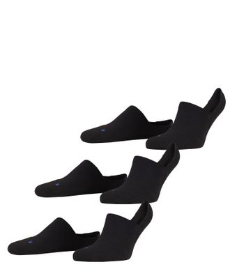 Falke Unisex F&uuml;&szlig;linge Cool Kick Invisible Multipack U In weich atmungsaktiv schnelltrocknend unsichtbar einfarbig 3 Paar, Schwarz Black 3000, 44-45