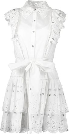 Christy Lynn Tyler Minikleid mit ger&uuml;schten &Ouml;sen - Wei&szlig;