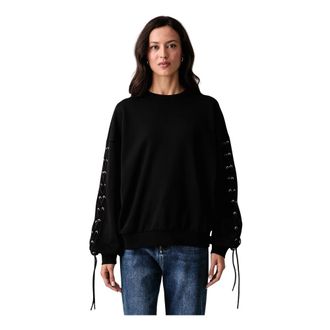 Liu Jo Sweatshirt mit Schn&uuml;rung - - Sweatshirts & Hoodies - Damen - Schwarzk - M