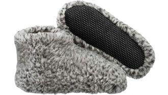 Estro & Luminara Warme Hausschuhe Damen Winter - Hüttenschuhe Herren Pantoffeln Winter Hausstiefel Damen Warme Hausschuhe Herren OLE (40 EU, Aschgrau)