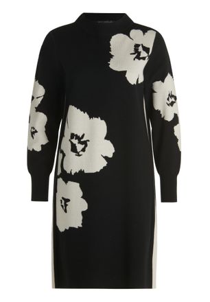 Betty Barclay Damen Strickkleid mit Stehkragen 46, Patch Black/Cream