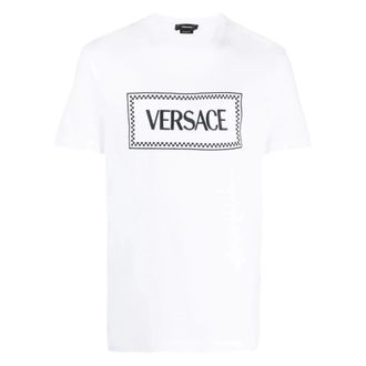 Versace T-Shirt 90er Vintage Logo - - Tops - Herren - Wei&szlig; - XL
