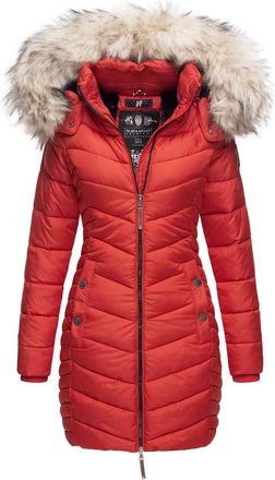 Navahoo Premium Damen Winterjacke Steppjacke Jacke lang Stepp warm Teddyfell B821 [B821-Nimal-Rot-Gr.S]