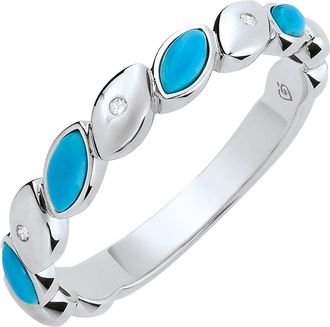 Edenly Trauring Felicitas - Türkis und Diamanten - 375er Weißgold