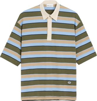 Ami Homme, Tops, Multicolore, Taille: M Polo &agrave; Patchs en Coton Ray&eacute;