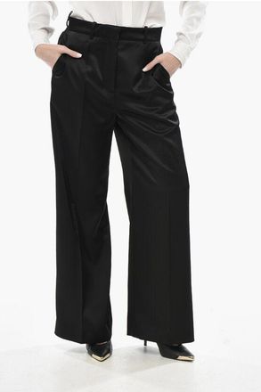 Lanvin Satin Palazzo Trousers with Belt Loops size 42