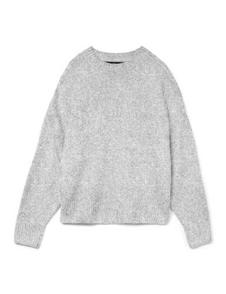 Vero Moda VMBOOM LS Pull à col Rond GA Noos, Gris Clair chiné, XS
