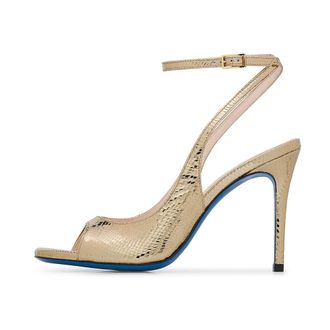 Loriblu Gl&auml;nzende goldene Schlangenledersandale - - Shoes - Damen - Gelb - 40 EU