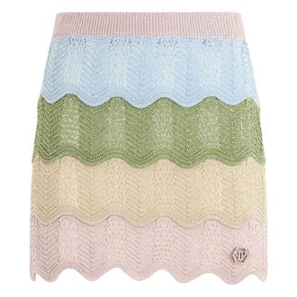 Philipp Plein Femme, Jupes, Multicolore, Taille: 38 FR Mini Jupe Color Wave