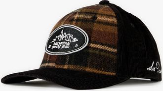 Les Deux Casquette bi-mati&egrave;re avec patch en laine m&eacute;lang&eacute;e