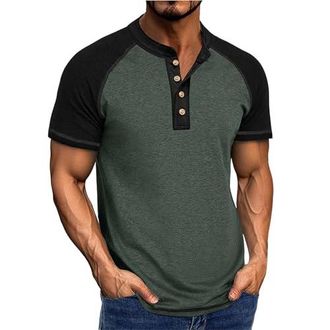 Generic Chemise ray&eacute;e pour homme - Manches courtes - En polyester - Pour l&eacute;t&eacute; - Avec boutons et rayures - T-shirt classique d&eacute;contract&eacute; basique, E, XXL