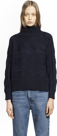 Max Mara Wool and Cashmere Cable Knit Turtleneck
