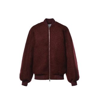 Frankie Shop Elinor Boucle Oversized Bomber Jacket