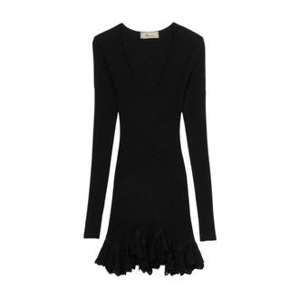 Blumarine Strickkleid mit gewelltem Saum - - Dresses - Damen - Schwarzk - S