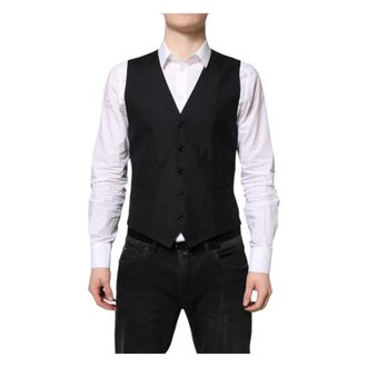 Dolce & Gabbana Schwarze Wollweste Formelles Kleid Weste - - Suits - Herren - Schwarzk - M