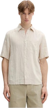 Marc O'Polo Homme, Chemises, Beige, Taille: 2XL Chemise Manches Courtes en Lin