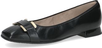 Caprice Caprice Damen Ballerinas aus Leder Kleiner Absatz, Schwarz (Black Nappa), 38 EU