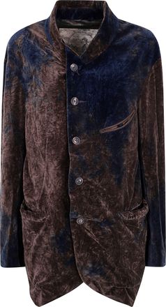 Ziggy Chen Velvet Stand Collar Blazer