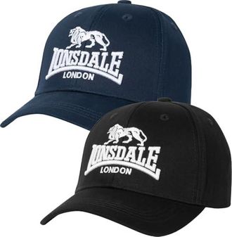 Lonsdale Wiltshire Double Pack Casquette, Black/Dark Navy, Taille Unique Unisexe-Adulte