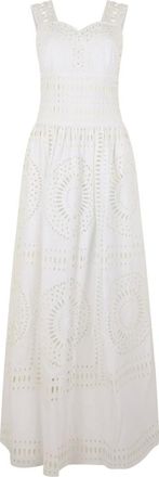 Alberta Ferretti Femme, Robes, Blanc, Taille: 40 FR Pleated Maxi Dress